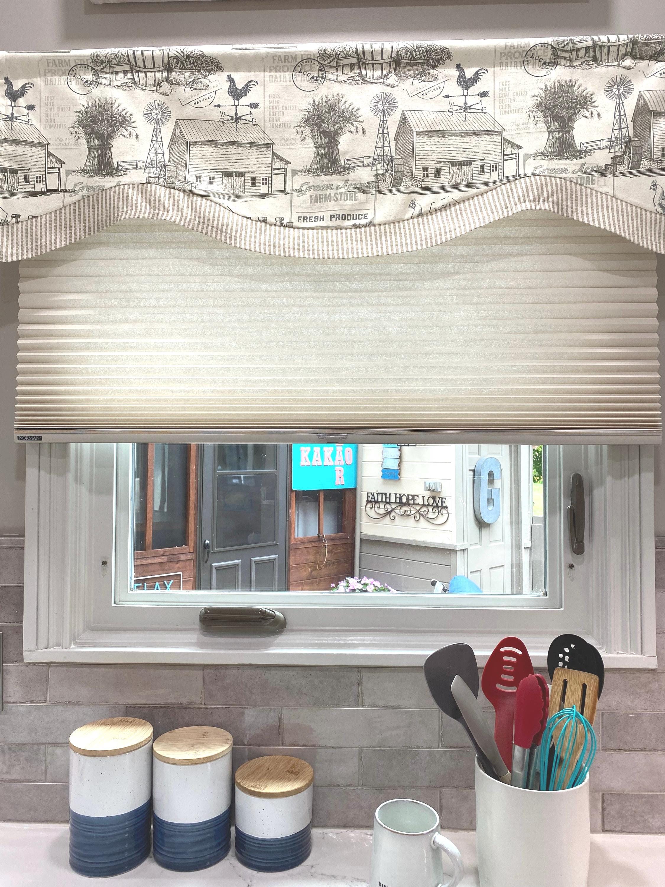 Farmhouse Rooster Kitchen Valance: French Country Window Curtain - Etsy