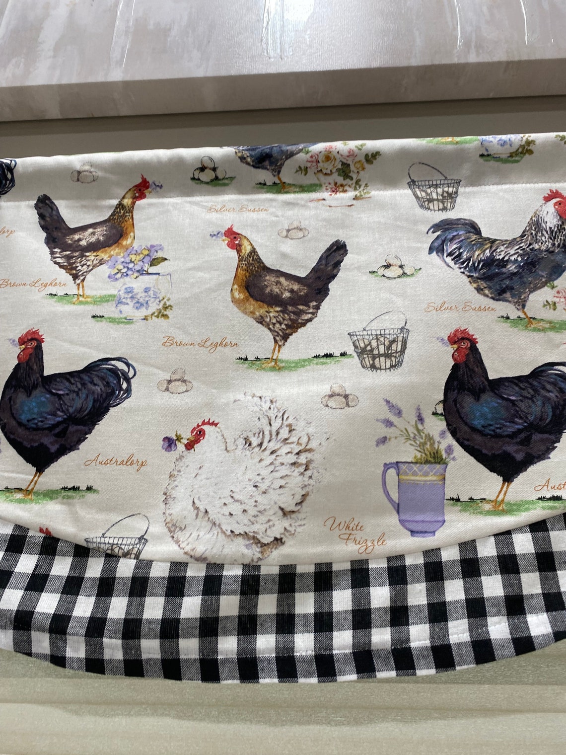 ROOSTER CHICKEN Kitchen Window Valance, Kitchen Window Curtains, Window ...