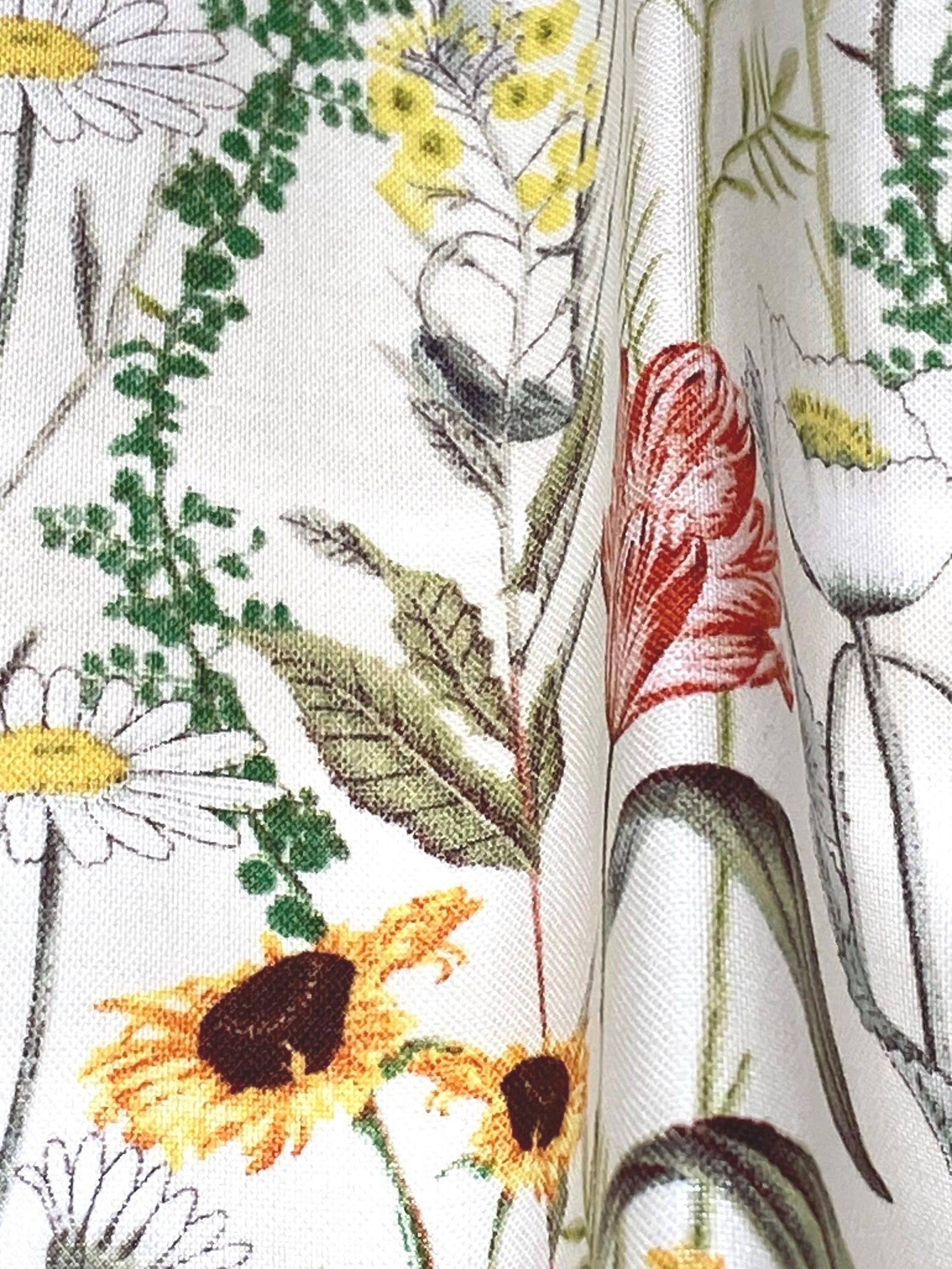 Wildflower Kitchen Window Valance or Cafe Curtains : Multi Colors With ...