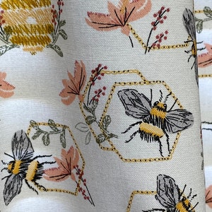 Bee Window Valance With Matching Cafe Curtains. Custom Order Sizes ...