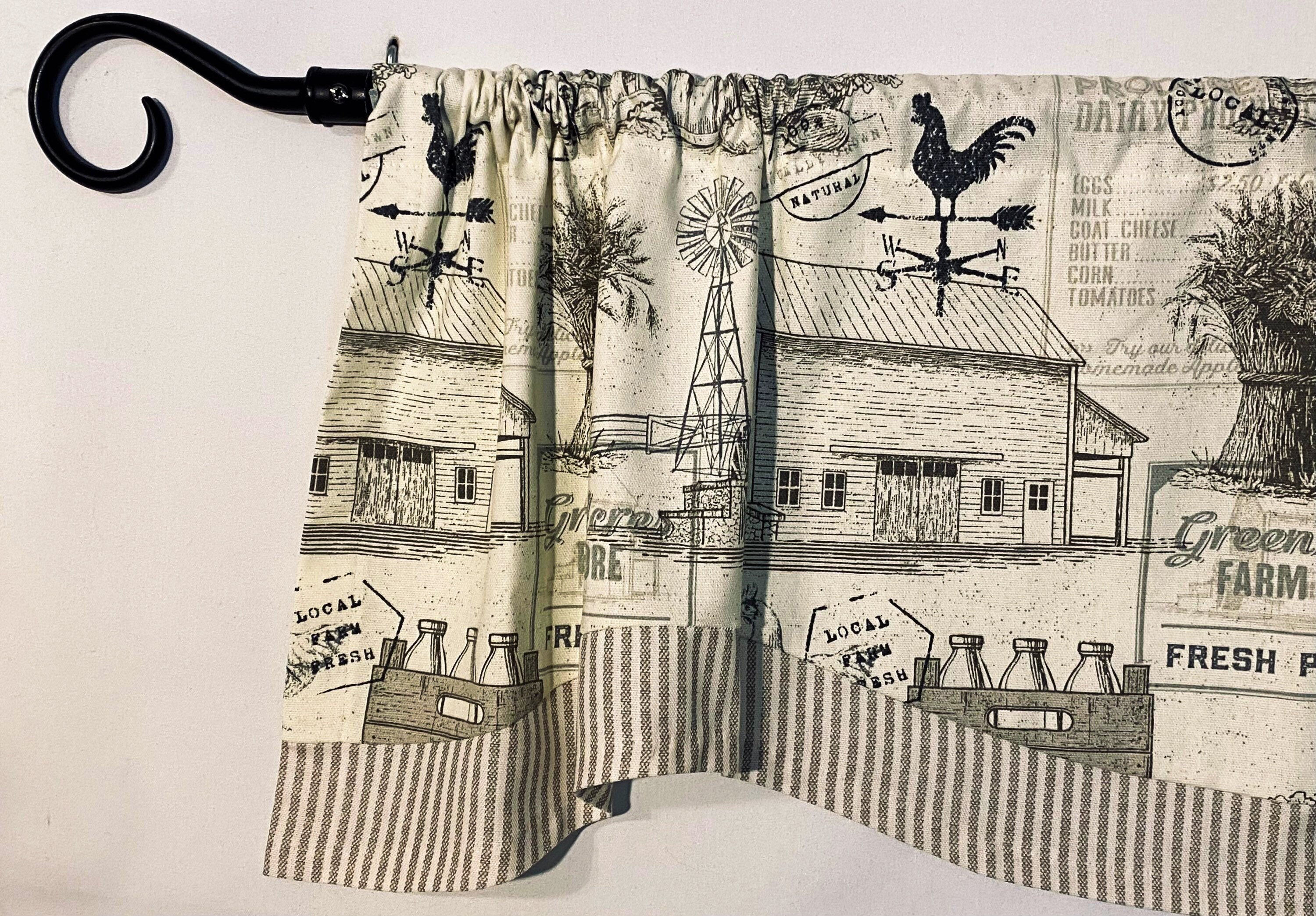 FARMHOUSE Kitchen Curtains FRENCH COUNTRY Curtain Kitchen - Etsy