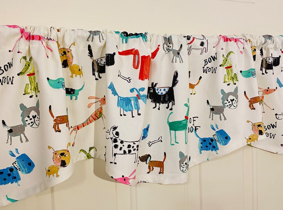 Cute Puppy Dog Window Valance Curtains - Etsy