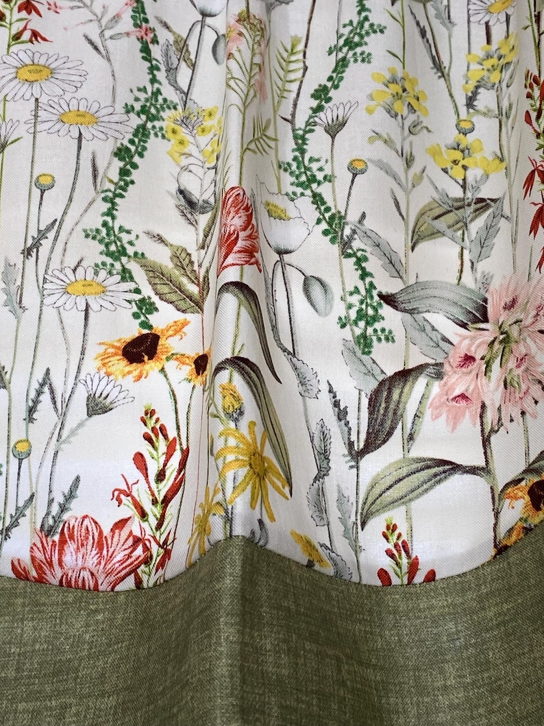 Wildflower Kitchen Window Valance or Cafe Curtains : Multi Colors With ...