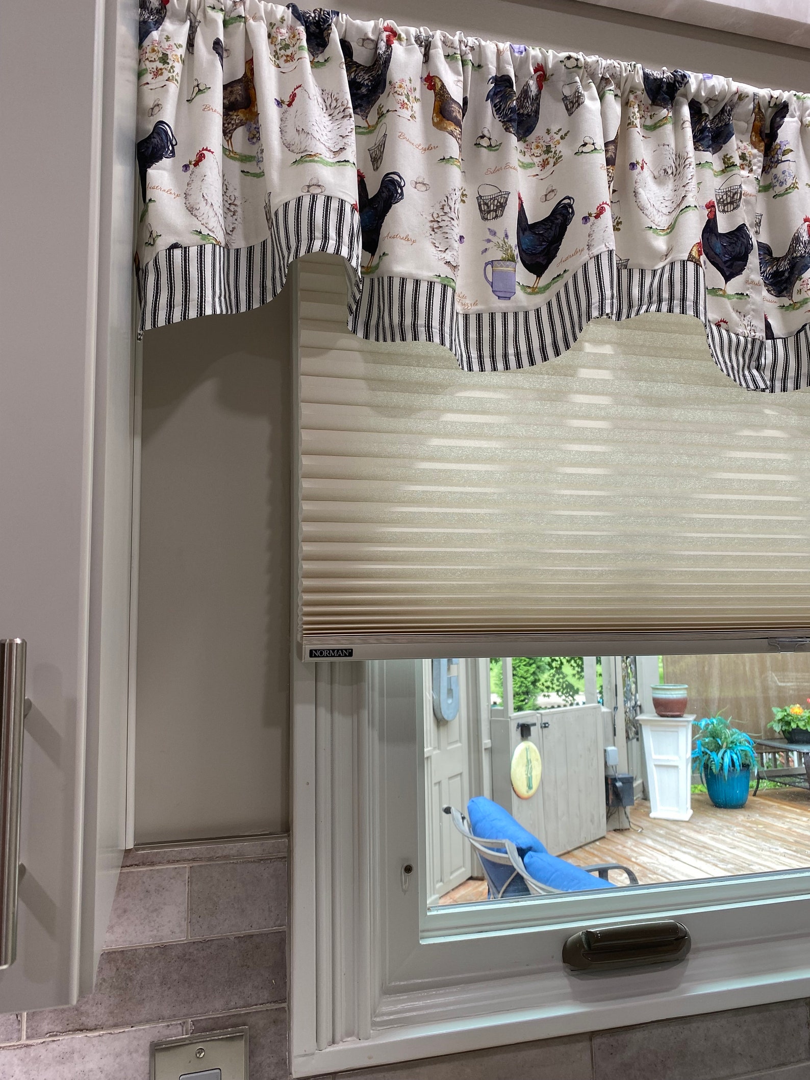 ROOSTER CHICKEN Kitchen Window Valance, Kitchen Window Curtains, Window ...