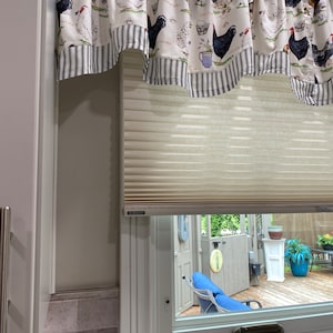 ROOSTER CHICKEN Kitchen Window Valance, Kitchen Window Curtains, Window ...