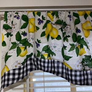 Lemon Window Valance With Matching Cafe Curtains. Custom Order Sizes ...