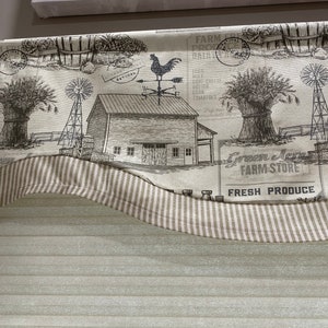 FARMHOUSE Kitchen Curtains, FRENCH COUNTRY Curtain, Kitchen Window ...