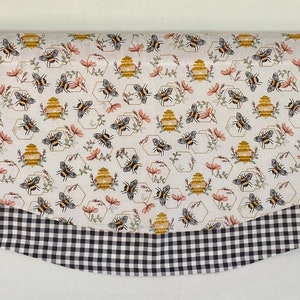 FARMHOUSE BEE VALANCE. Beehives Beekeeper Honey Gray Check - Etsy