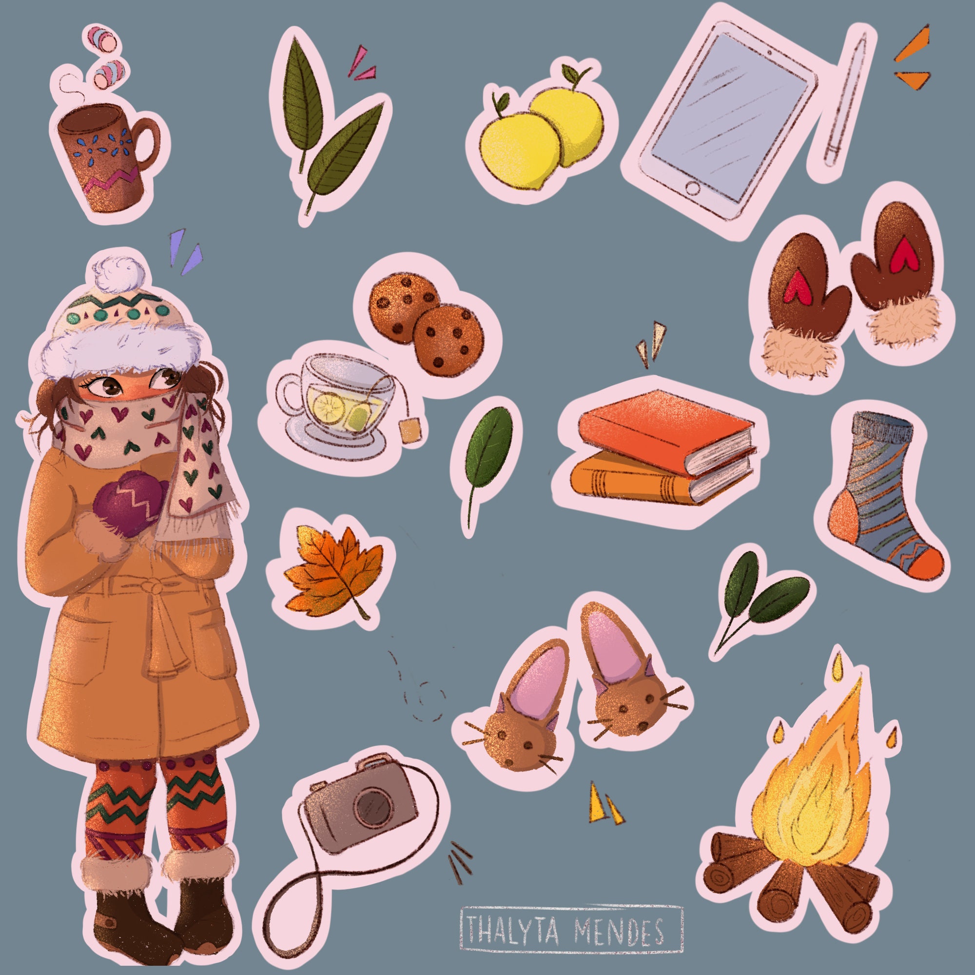 Cute Winter Stickers Adesivos Fofos De Inverno - Etsy