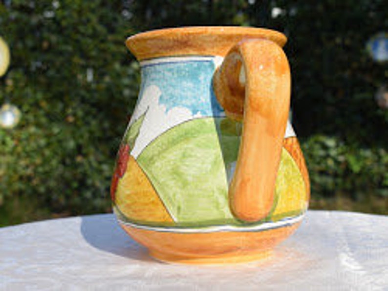 Tuscan Wine Pitcher Handmade Hand Painted 'vino' With - Etsy