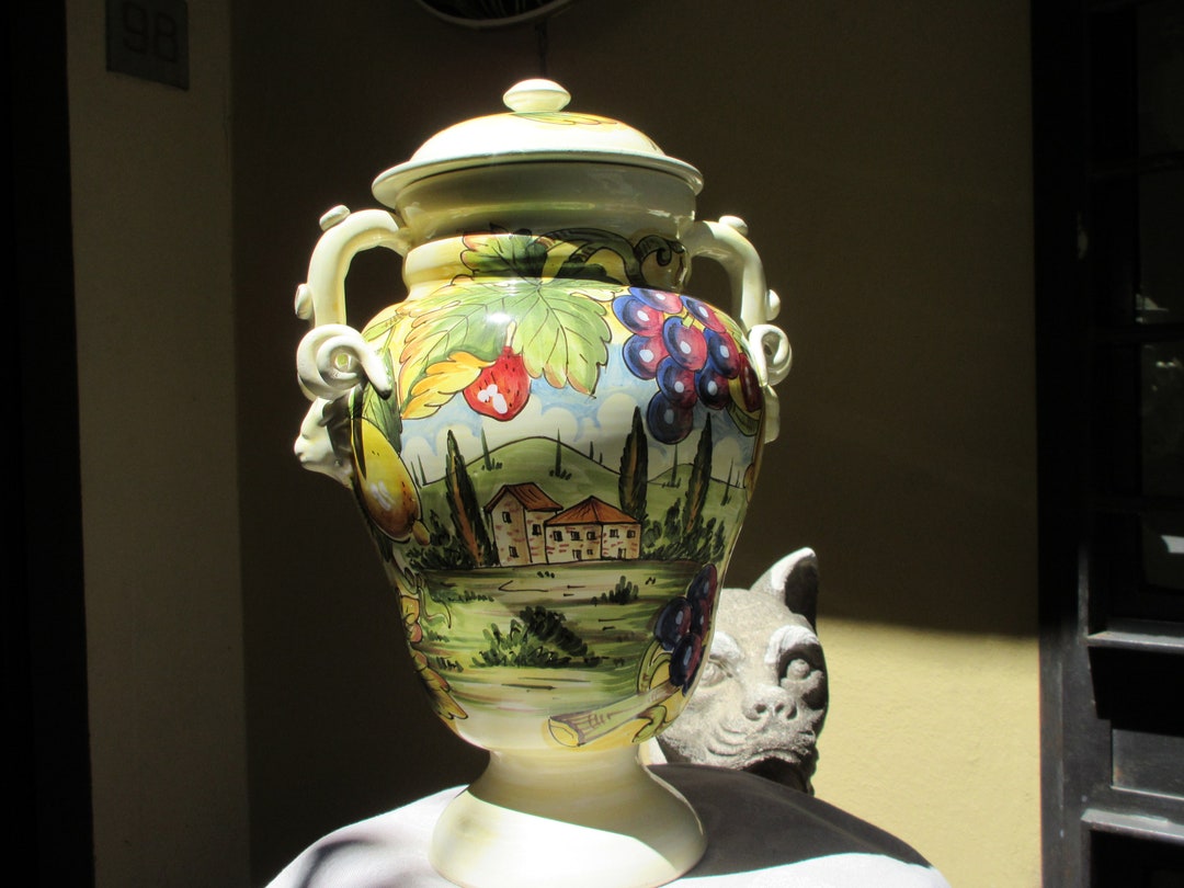 Tuscan Albarello", Jar Handmade, Hand-painted With Tuscany Contryside ...