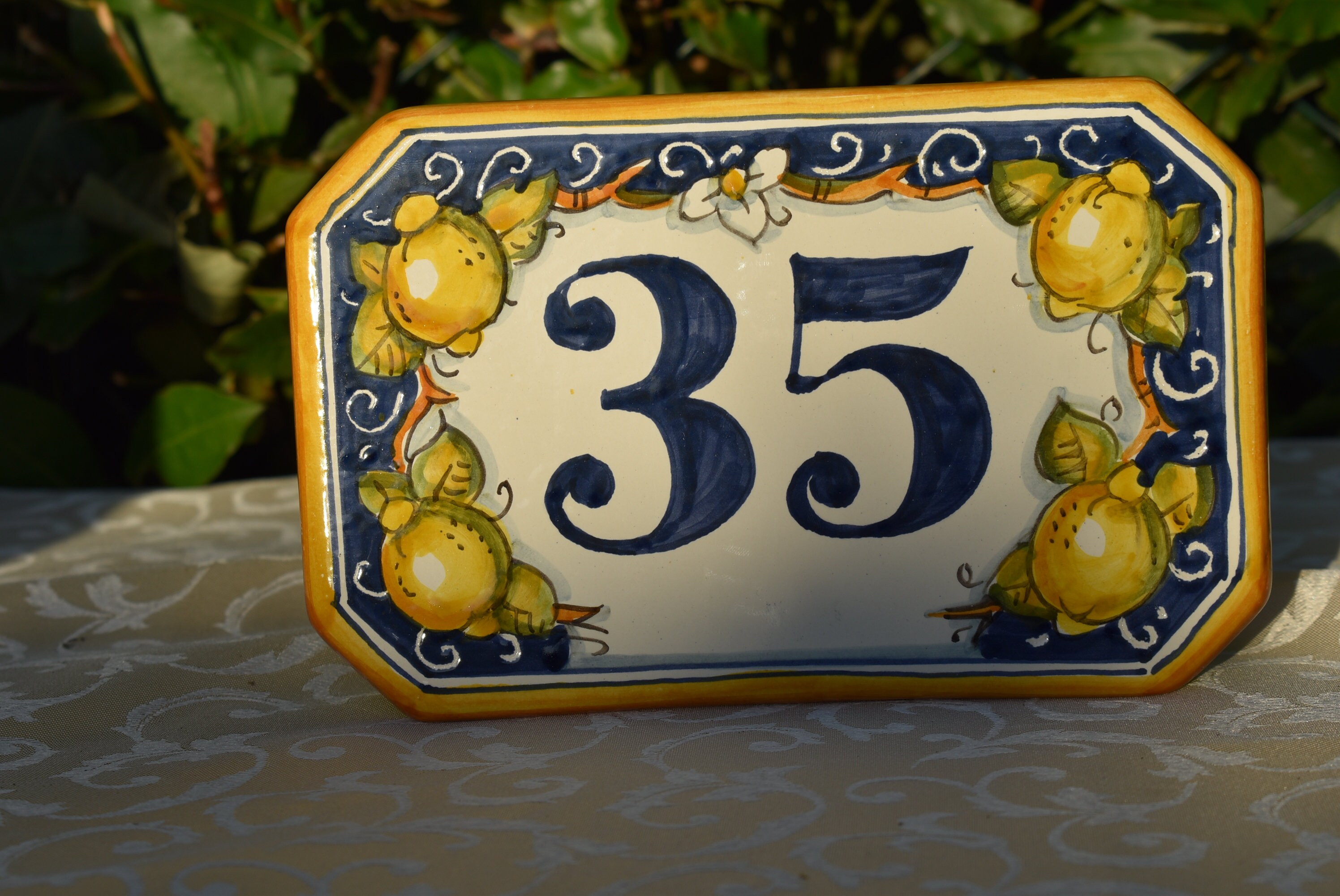 Ceramic Tile Handmade Hand Painted With Lemons to Customize | Etsy