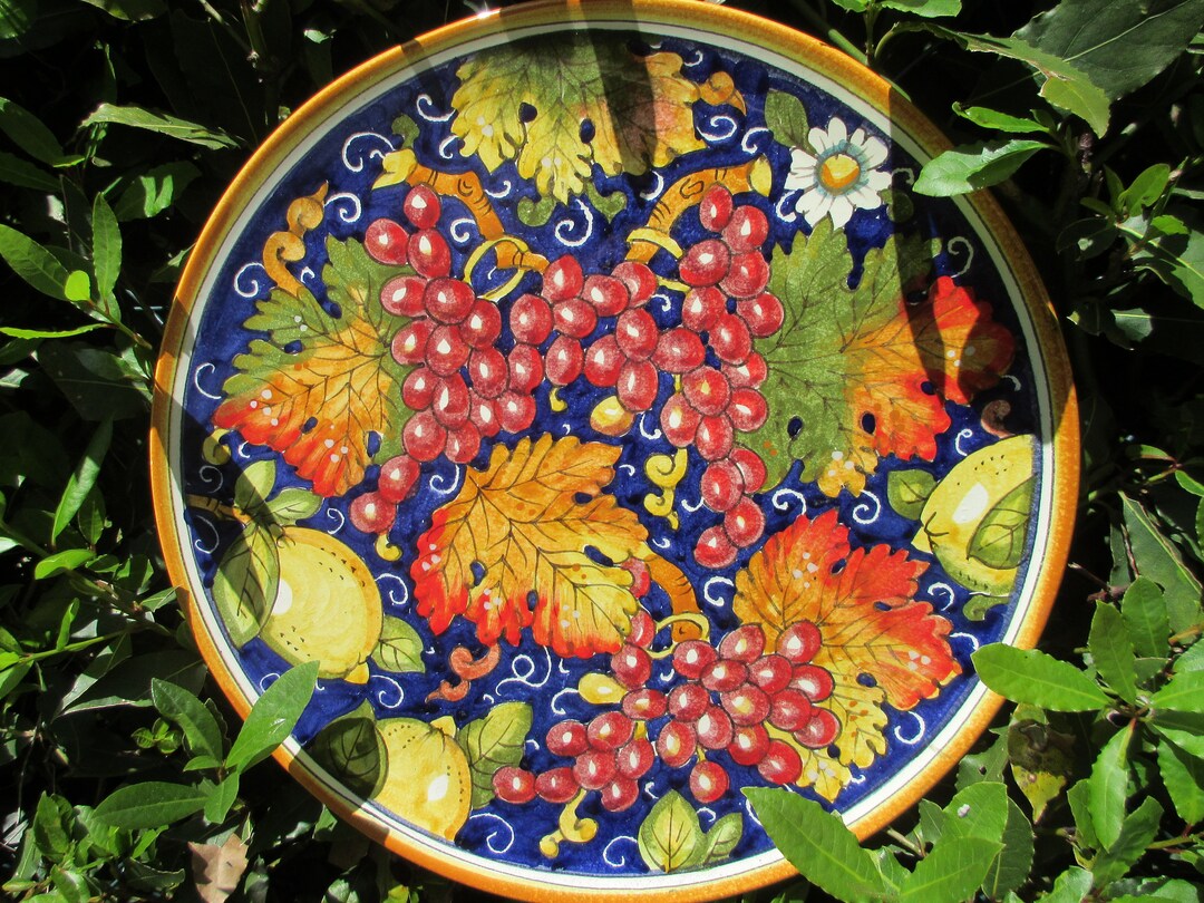 Tuscan Dish/plate/placemathand Made, Hand Painted With Grapes,lemons ...