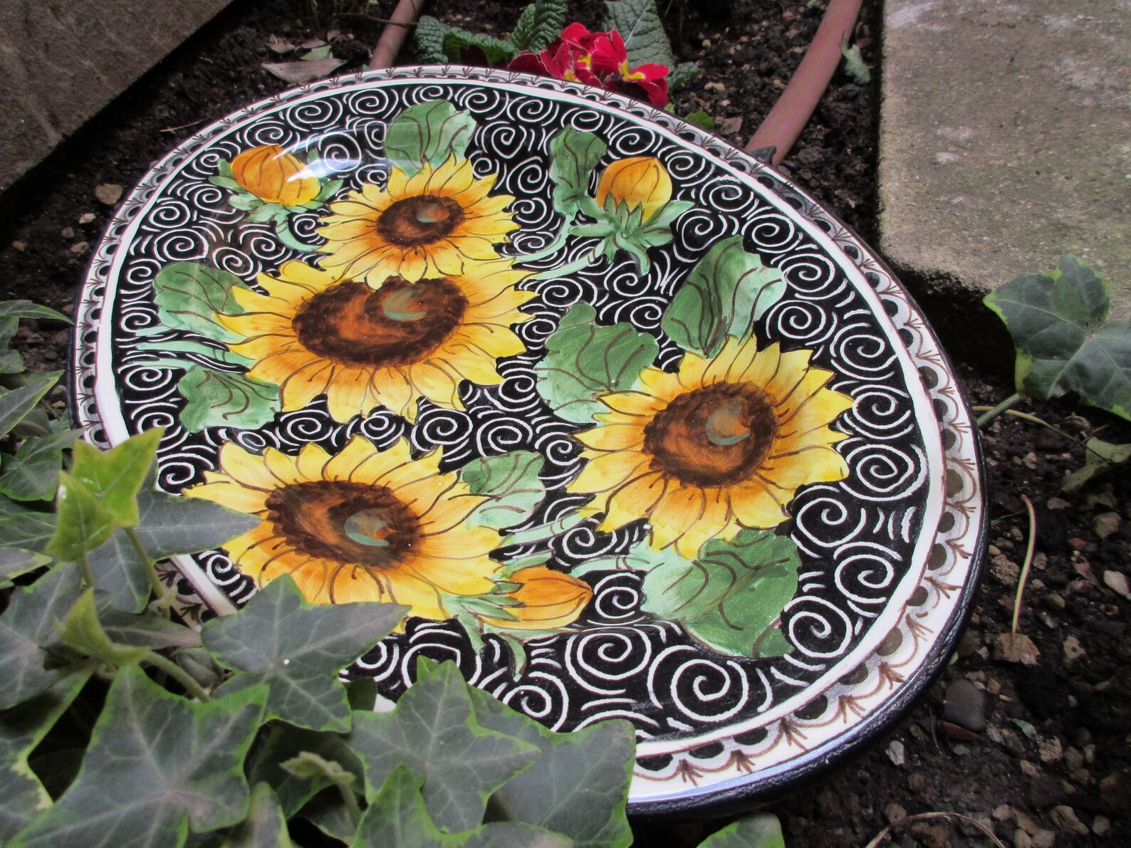 Tuscan Platter Handmade Hand Painted With Sunflowers Lemons - Etsy