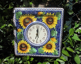 Tuscan Wall Clock Decoration Handmade Hand-painted Kitchen | Etsy