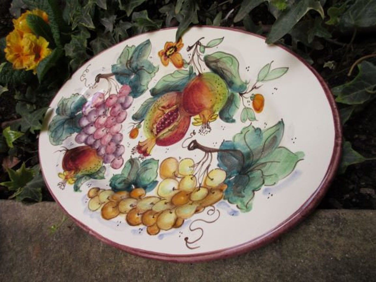 Tuscan Platter Handmade Hand Painted With Sunflowers Lemons - Etsy