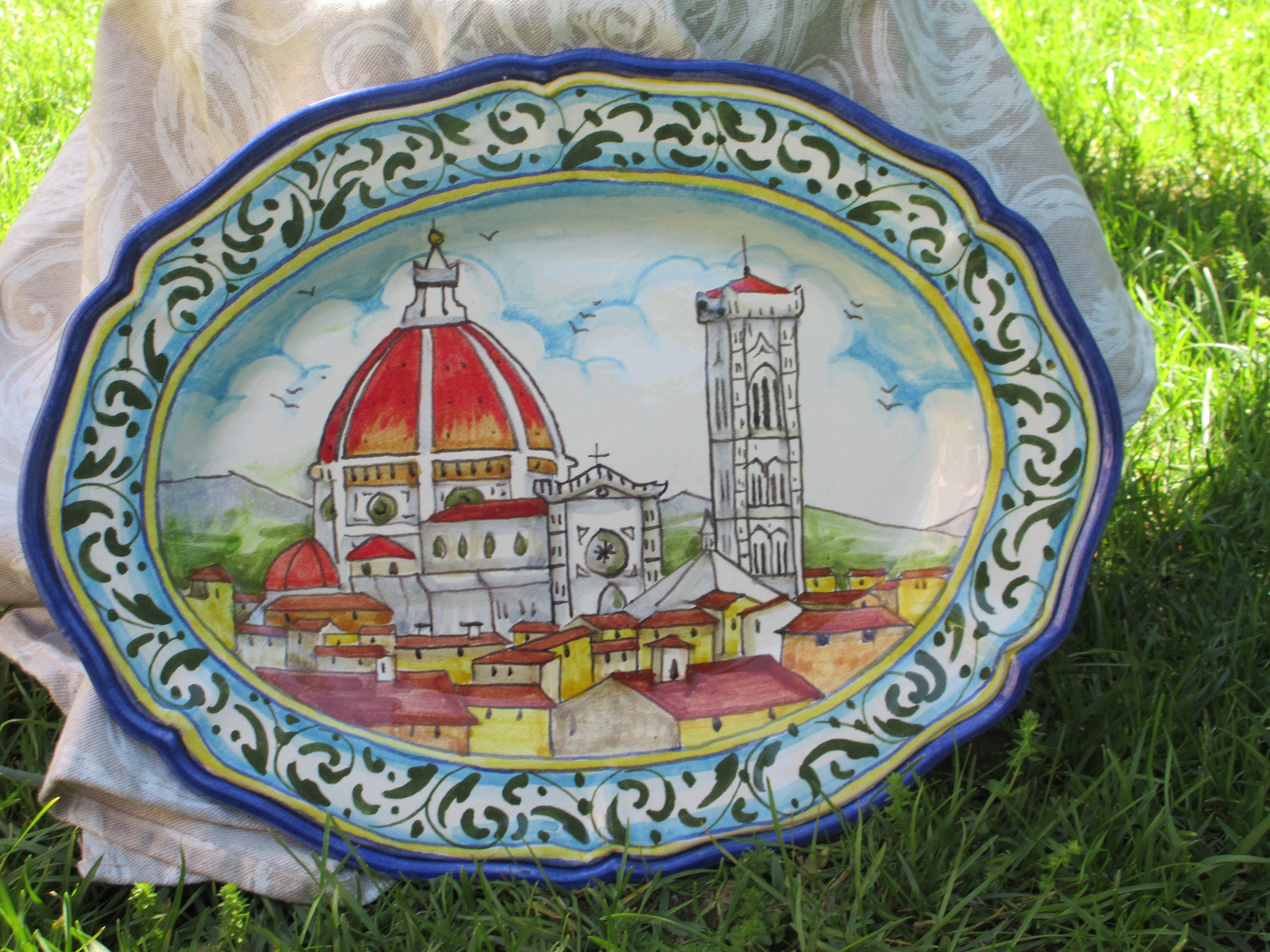 Tuscan Platter Handmade Hand Painted With Sunflowers Lemons | Etsy