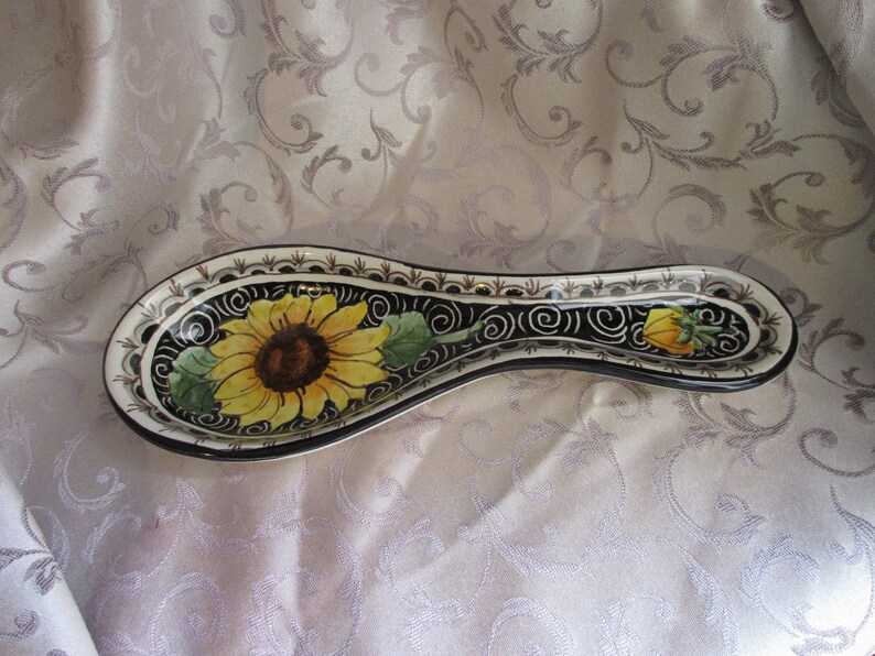 Tuscan Spoon Rest Handmade Hand Painted With Lemons Grapes | Etsy