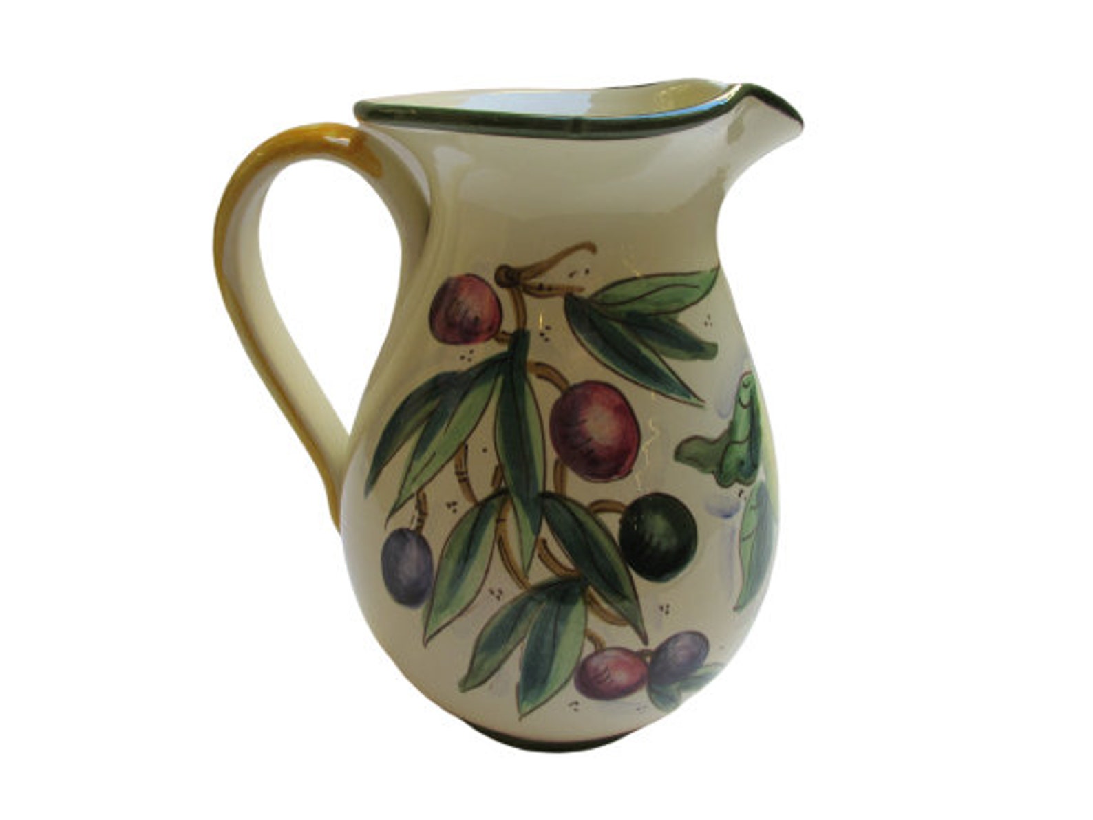 Tuscan Ceramic Wine Pitcher Handmade Hand Painted With - Etsy