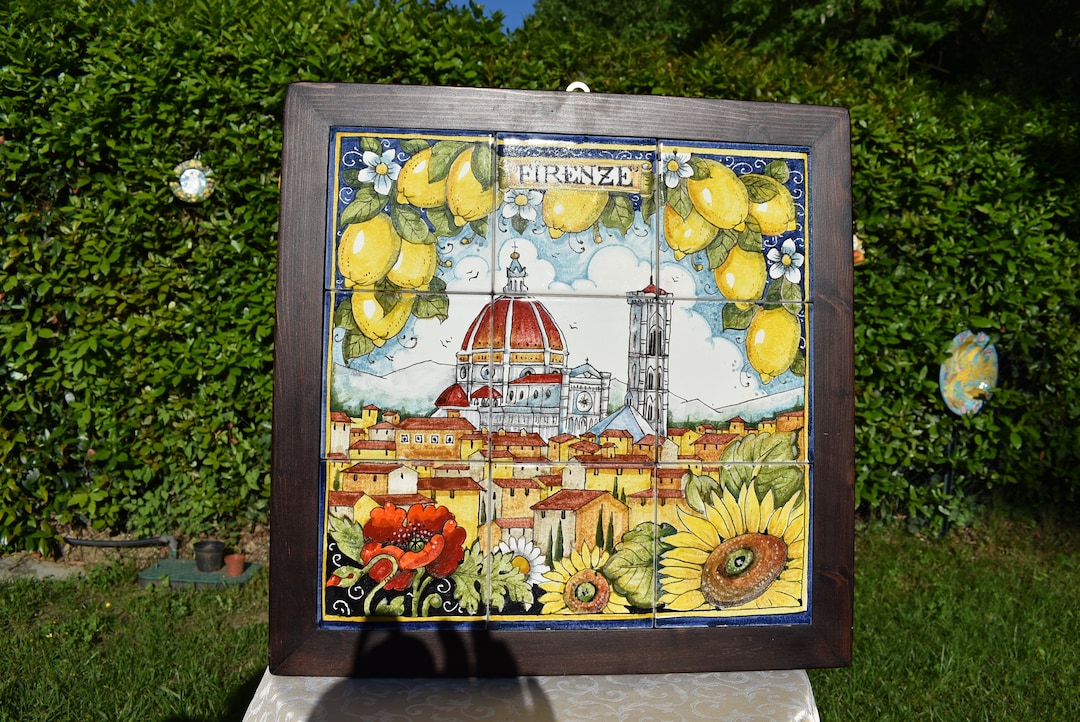 Small Ceramic Tile Handmade, Hand Painted With Florence 'firenze ...