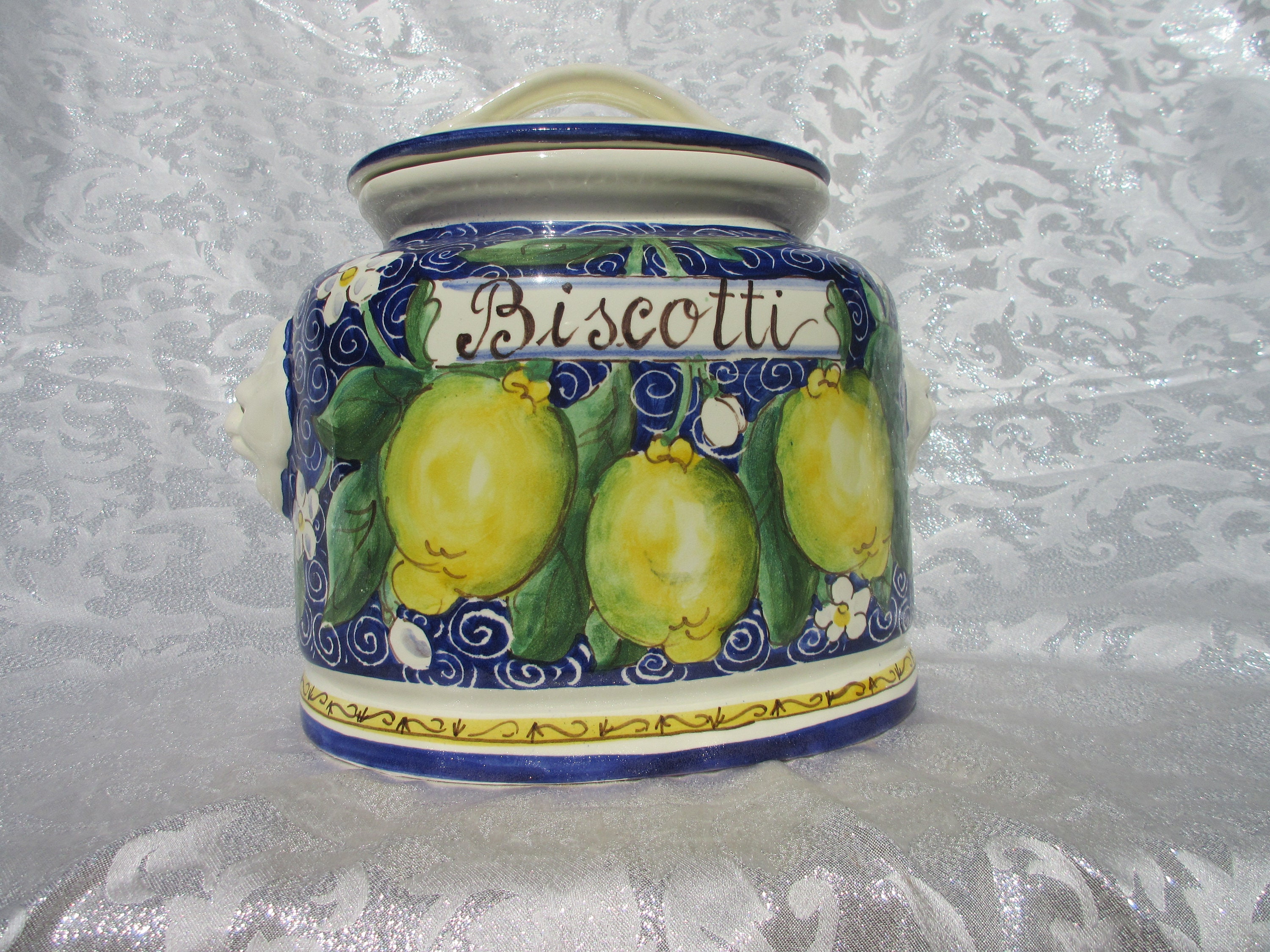 Art & Collectibles Fine Art Ceramics Tuscan ceramic cookie jar handmade ...