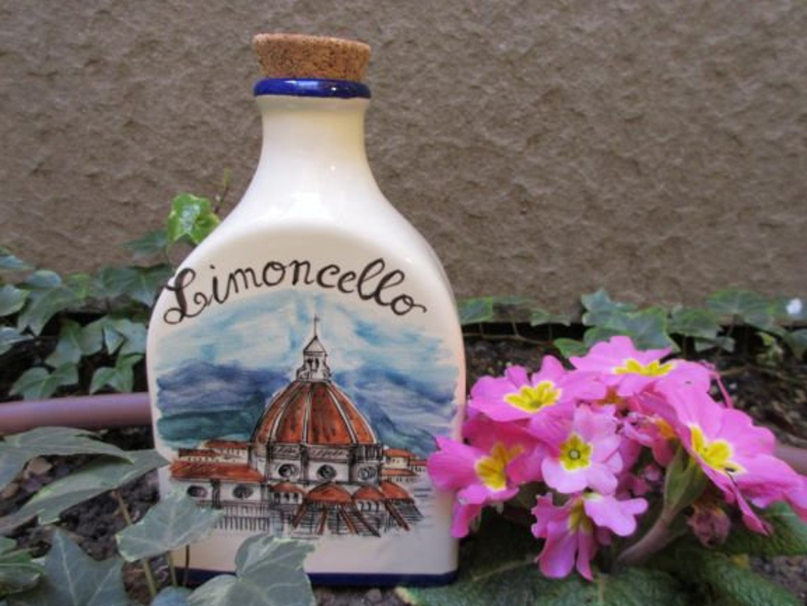 Medium Limoncello Bottle Handmade, Hand-painted With Grapes, Florence ...