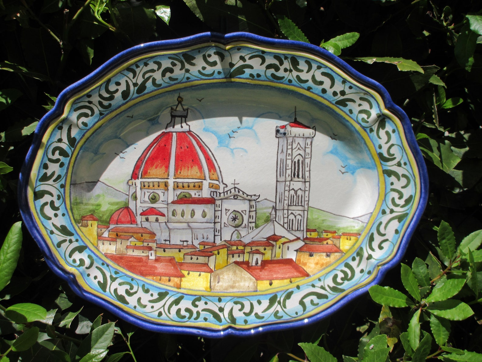 Tuscan Platter Handmade Hand Painted With Sunflowers Lemons | Etsy