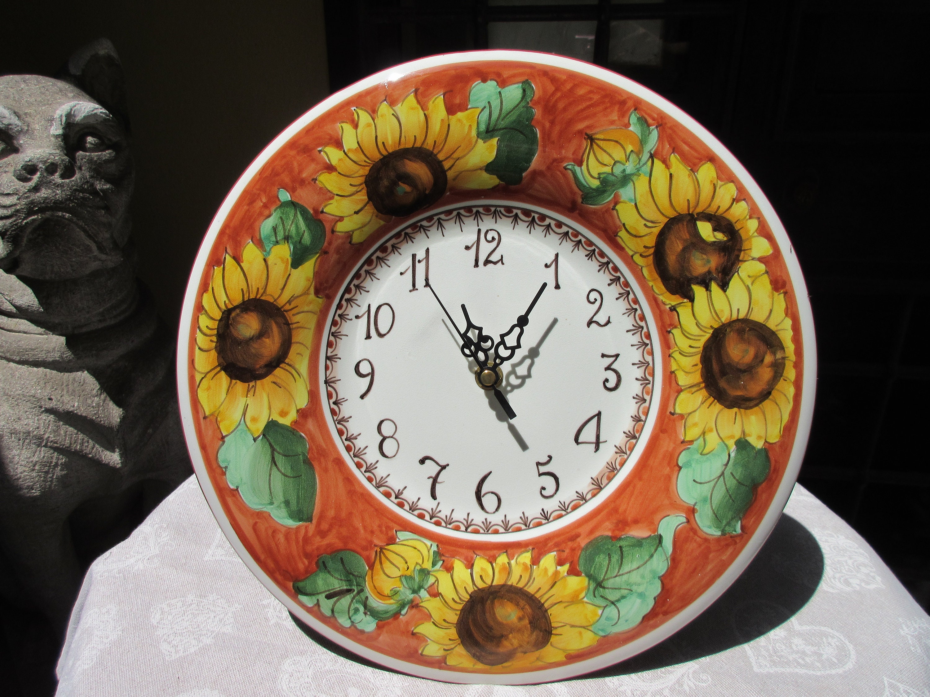 Tuscan Wall Clock Decoration Handmade Hand-painted Kitchen - Etsy