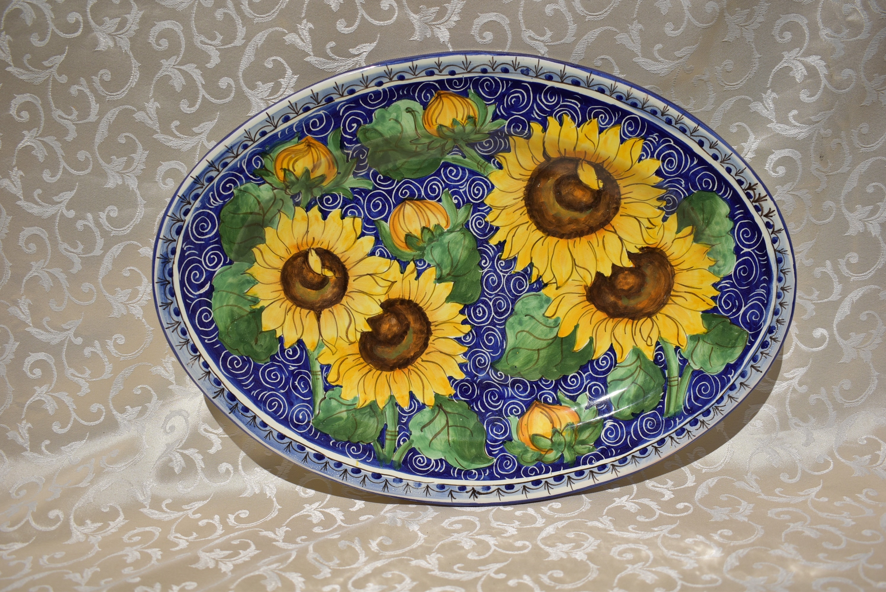 Tuscan Platter Handmade Hand Painted With Sunflowers Lemons - Etsy