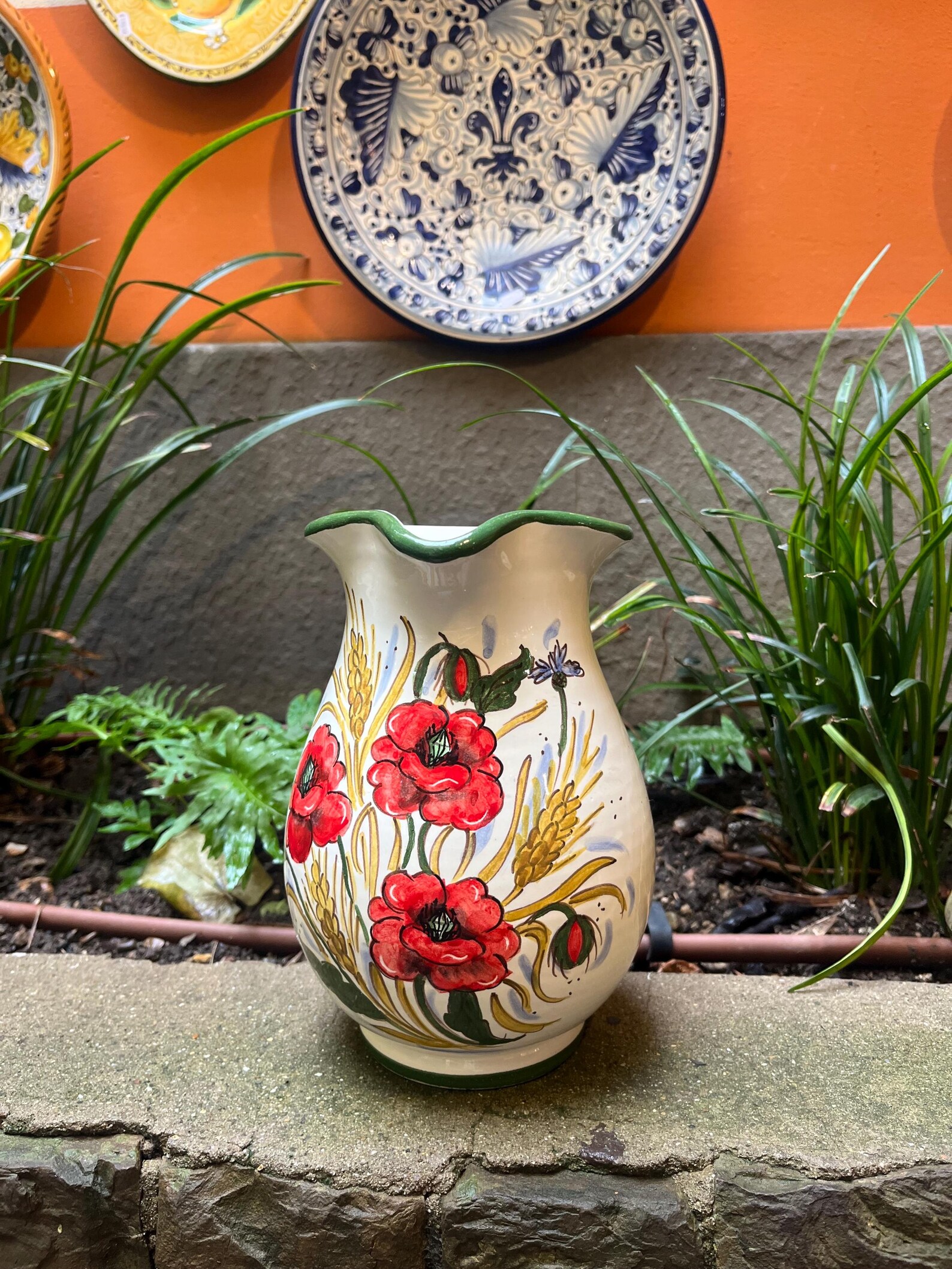 Tuscan Ceramic Wine Pitcher Handmade, Hand Painted With Lemons ...
