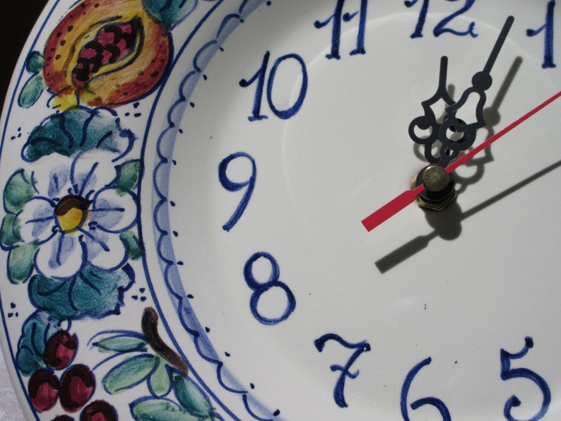 Tuscan Wall Clock Decoration Handmade Hand-painted Kitchen - Etsy