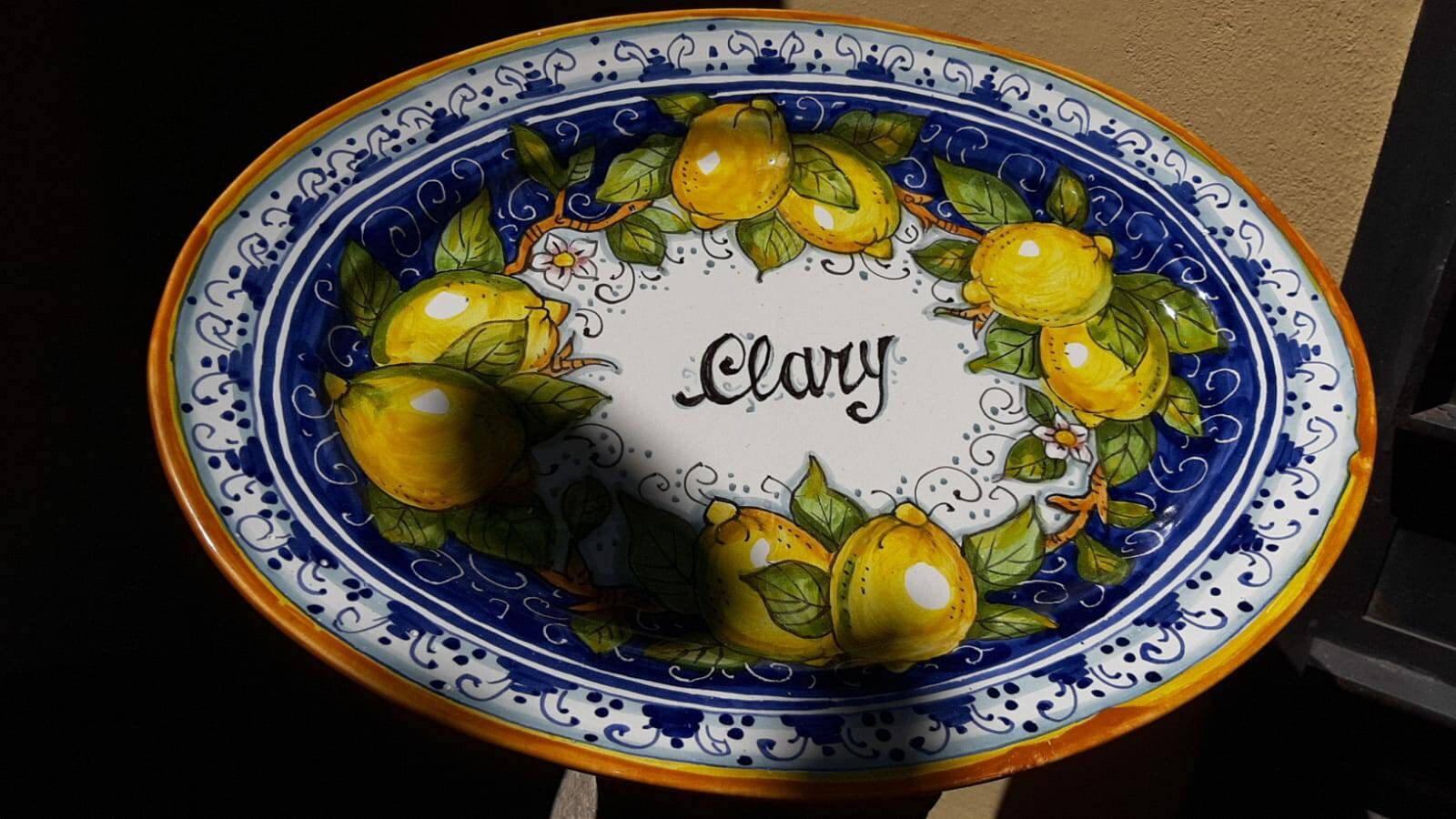 Tuscan platter handmade hand painted with lemons and with | Etsy