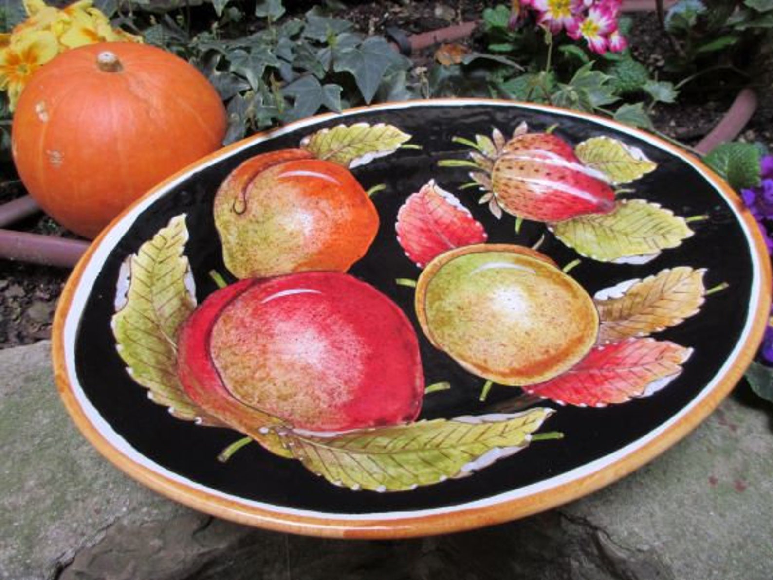 Tuscan platter handmade hand painted with sunflowers lemons | Etsy