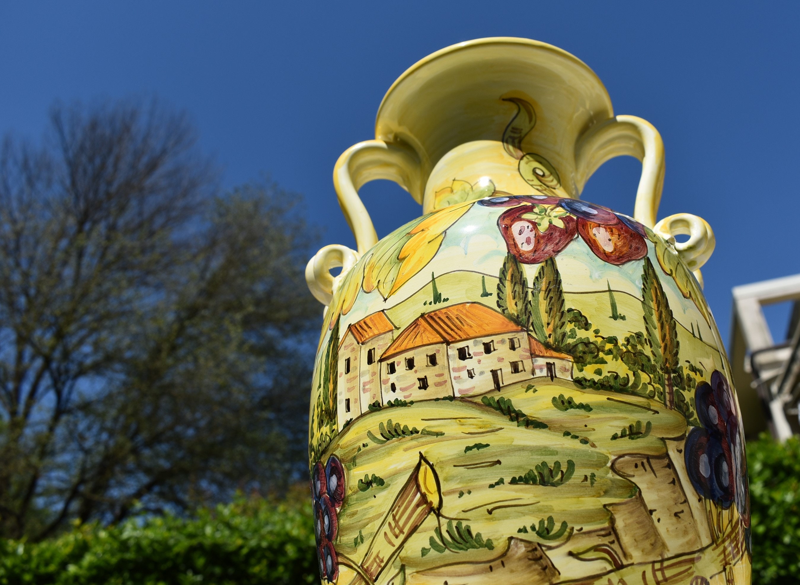 Tuscan Vase Handmade, Hand-painted With Tuscany Countryside in a Very ...