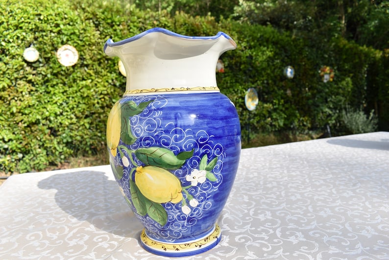 Tuscan Vase Handmade Hand-painted With Lemons in a Very | Etsy