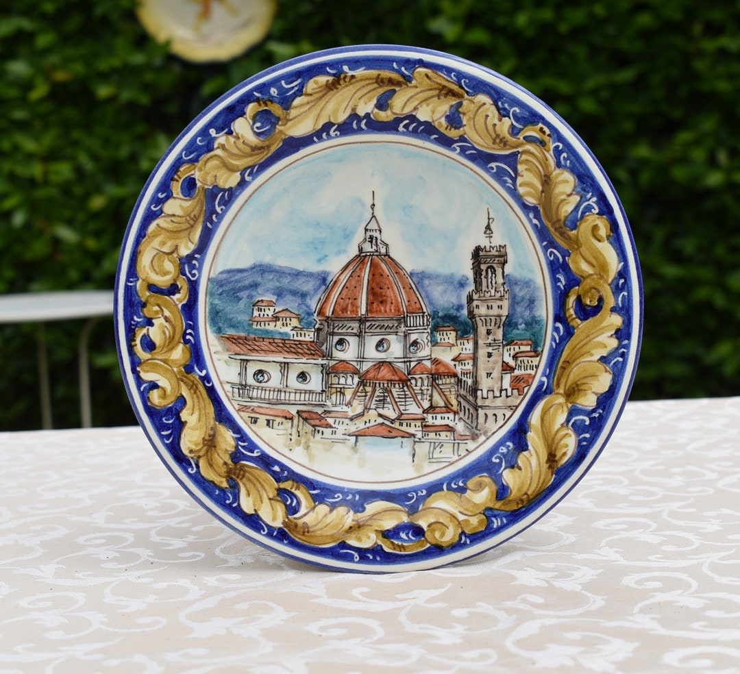 Tuscan Dish/plate Handmade Ceramic, Hand-painted With Florence Duomo ...