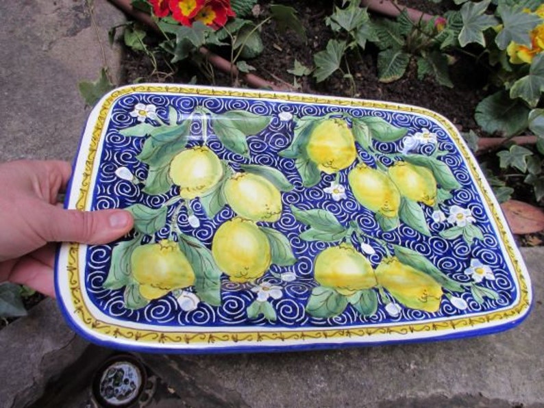 Tuscan Ceramic Platter Handmade Hand Painted With Sunflowers - Etsy