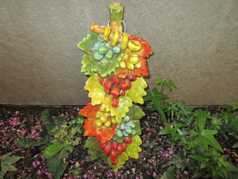 Tuscan Grapes Decoration Handmade, Hand-painted Kitchen Art - Etsy