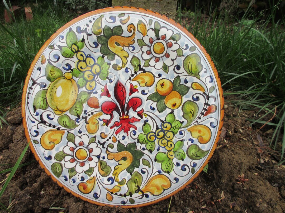 Tuscan Dish/plate Handmade Ceramic, Hand-painted With Grapes ...