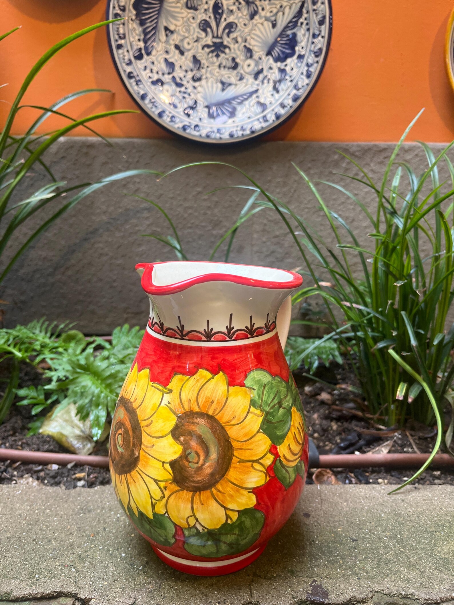 Tuscan Ceramic Wine Pitcher Handmade, Hand Painted With Lemons ...