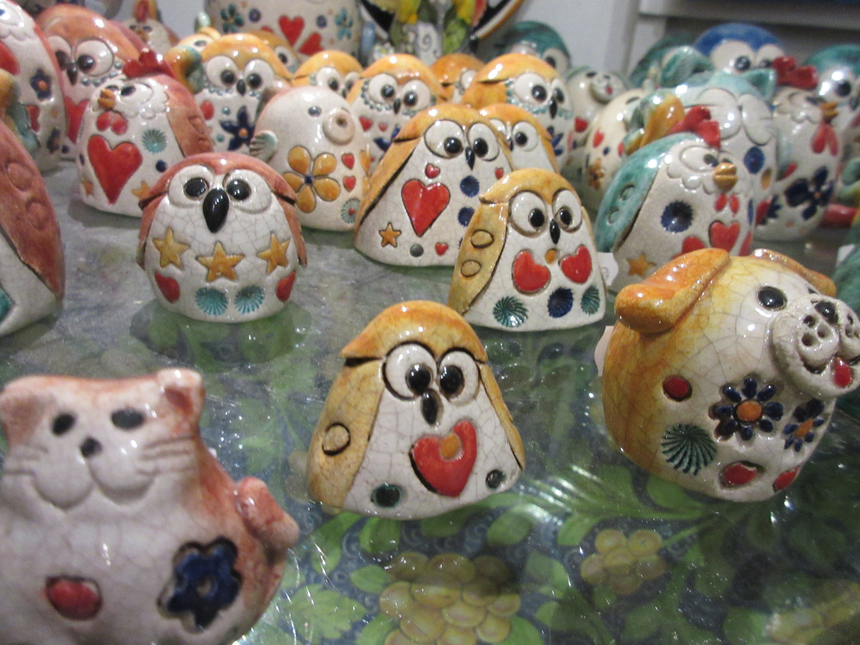 White Ceramic Owl Table Clock Handmade Hand-painted With - Etsy