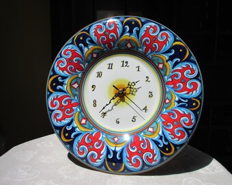 Tuscan Wall Clock Decoration Handmade Hand-painted Kitchen | Etsy