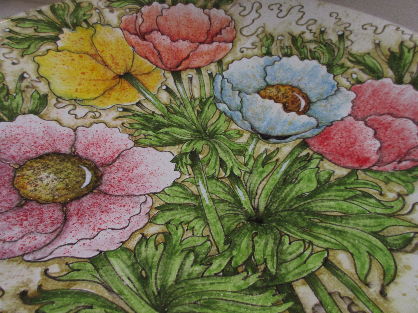 Tuscan Centerpiece Handmade, Hand-painted With Flowers Details - Etsy