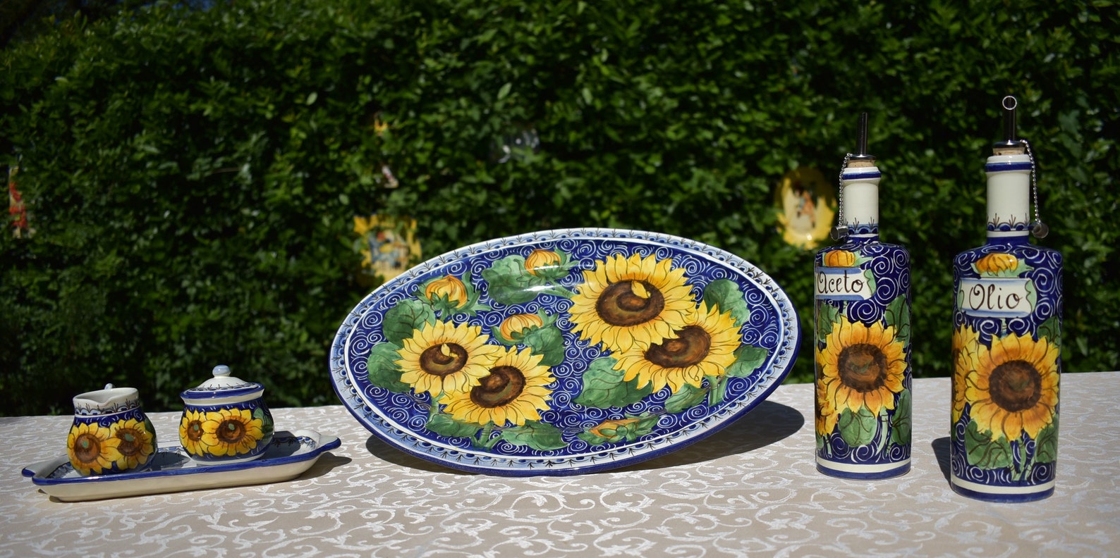 Tuscan Platter Handmade Hand Painted With Sunflowers Lemons - Etsy