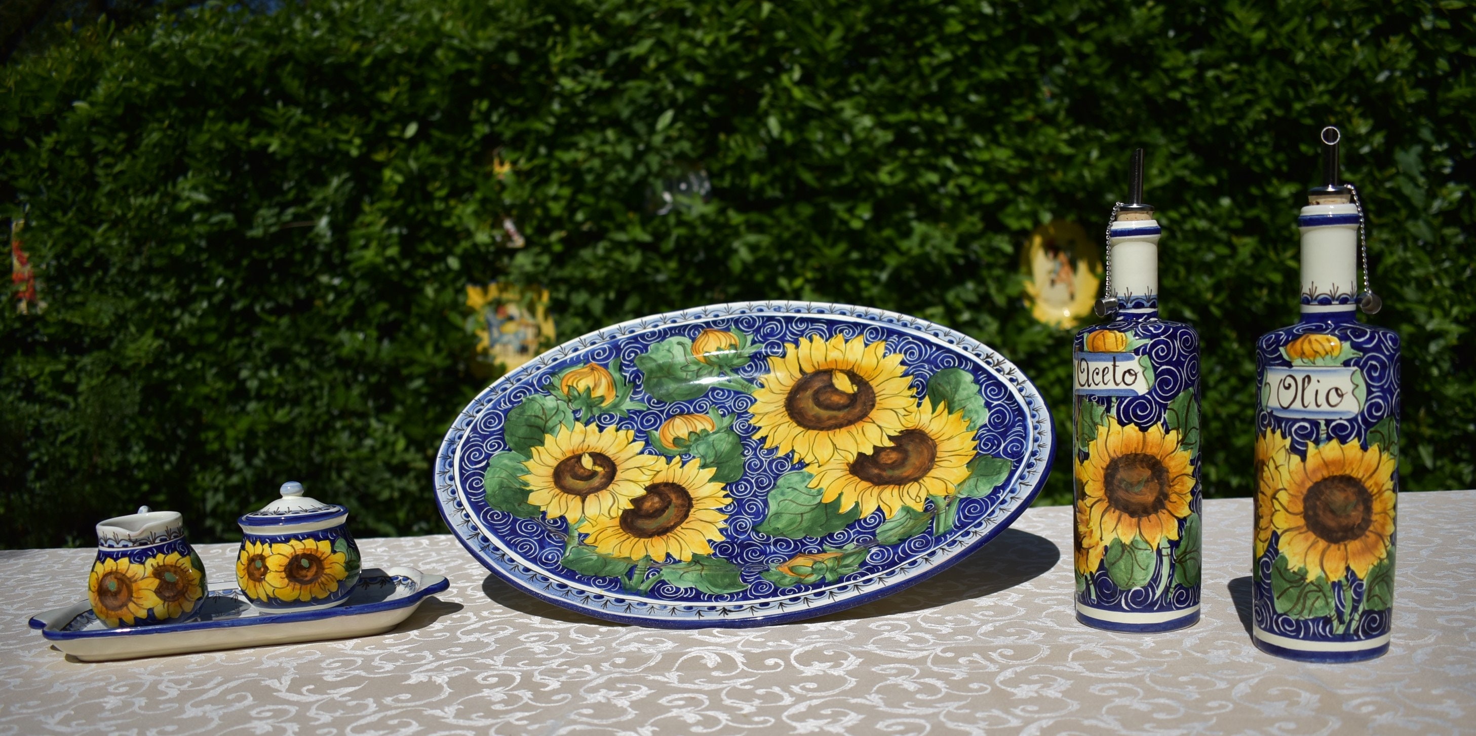 Tuscan Platter Handmade Hand Painted With Sunflowers Lemons - Etsy