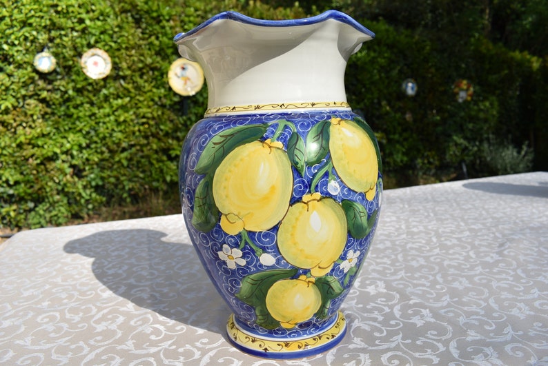 Tuscan Vase Handmade Hand-painted With Lemons in a Very | Etsy