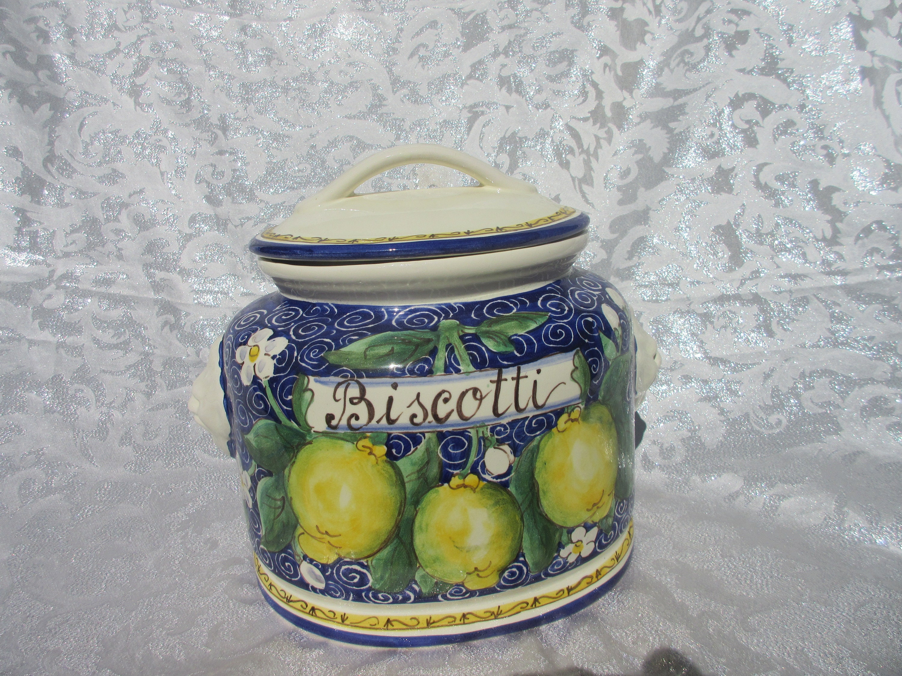 Art & Collectibles Fine Art Ceramics Tuscan ceramic cookie jar handmade ...