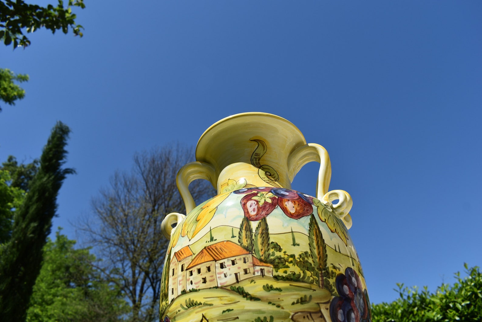 Tuscan Vase Handmade Hand-painted With Tuscany Countryside in - Etsy