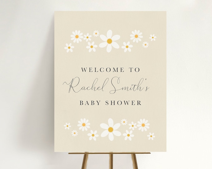 Daisy Welcome Sign Editable Template Welcome Sign, Daisy, Baby Shower ...
