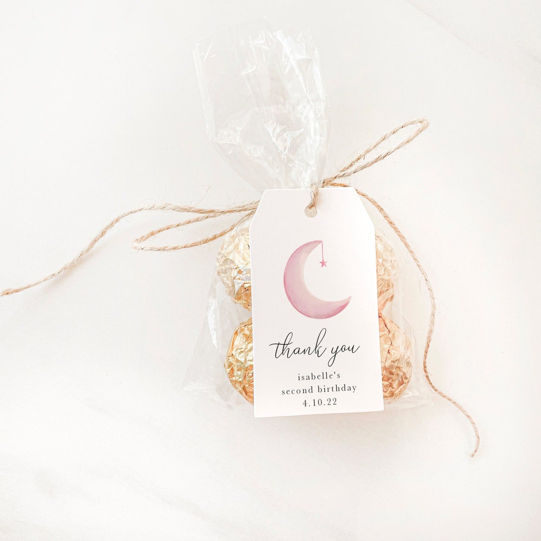 Moon and Star Gift Tag Editable Template | Gift Tag, Two the Moon, Moon ...